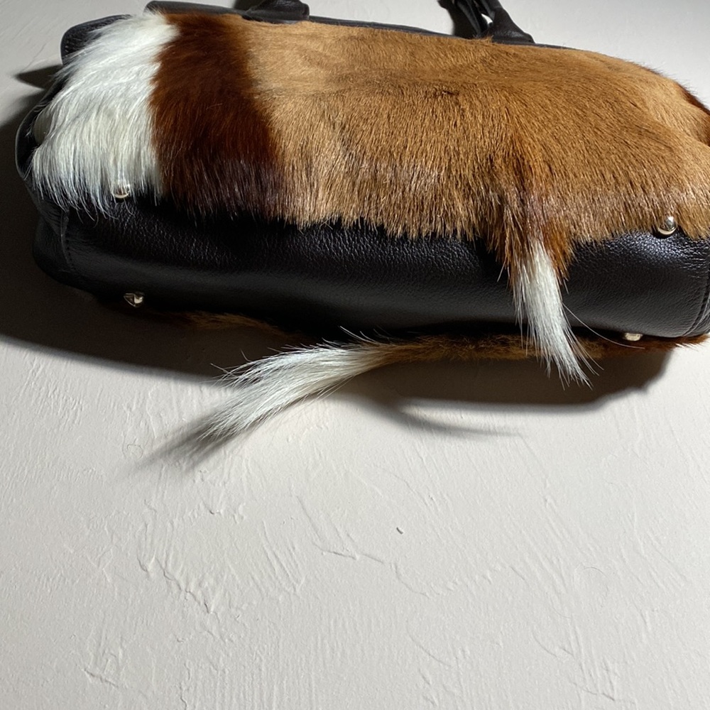 Diane Gail Springbok Fur And Leather Satchel Bag. - Gem